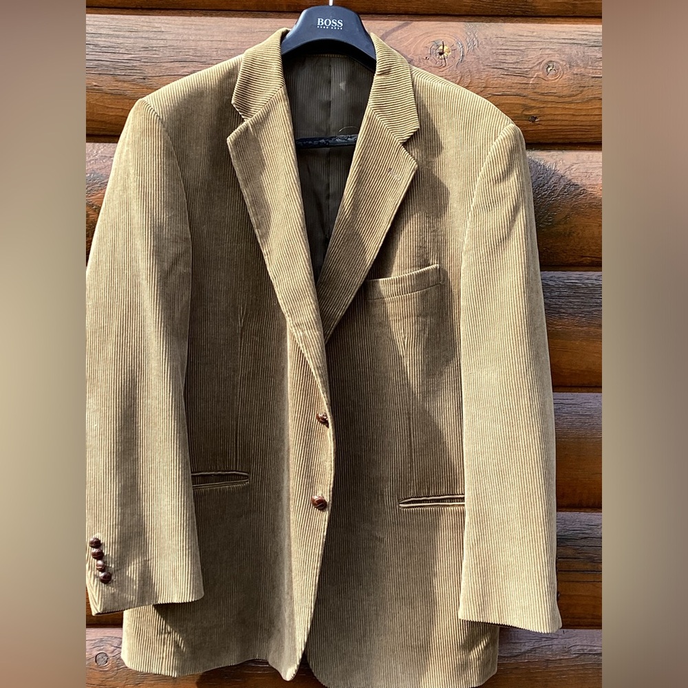 Camel Corduroy Sports Coat 3 Button Classic Designer … - Gem